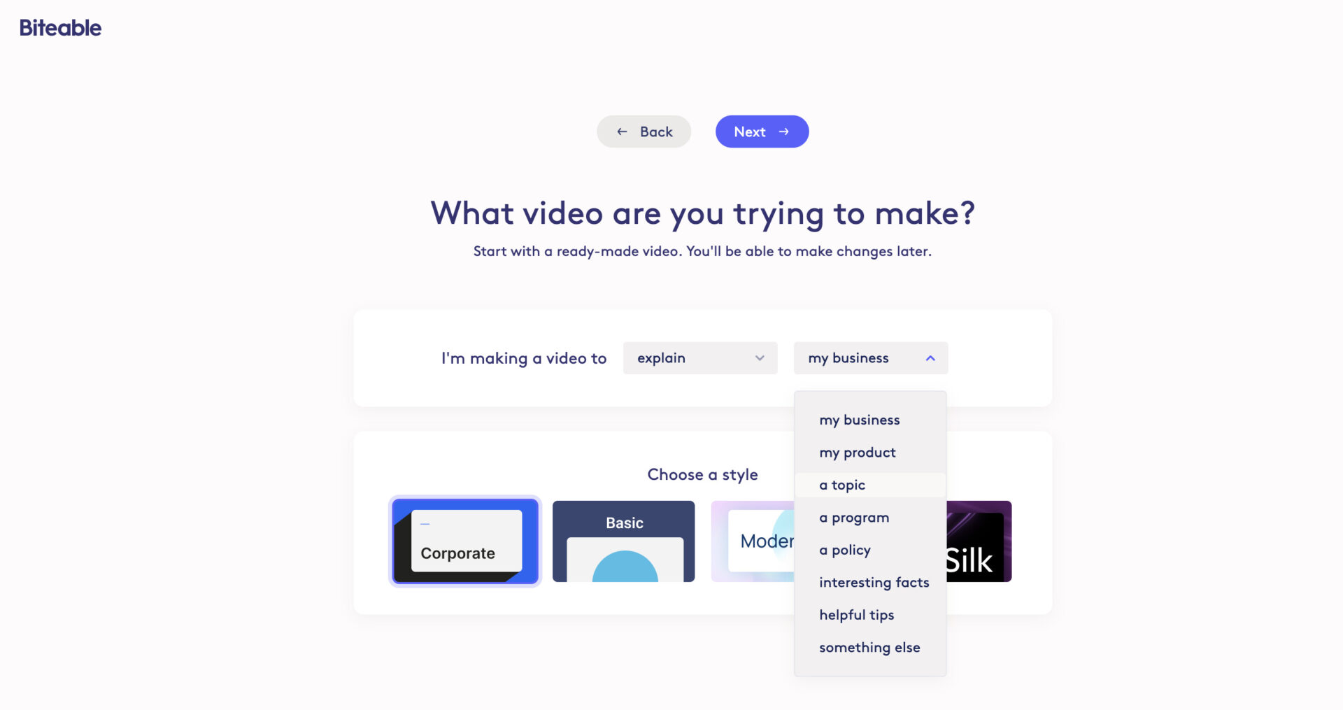 How to make an explainer video using AI - Biteable